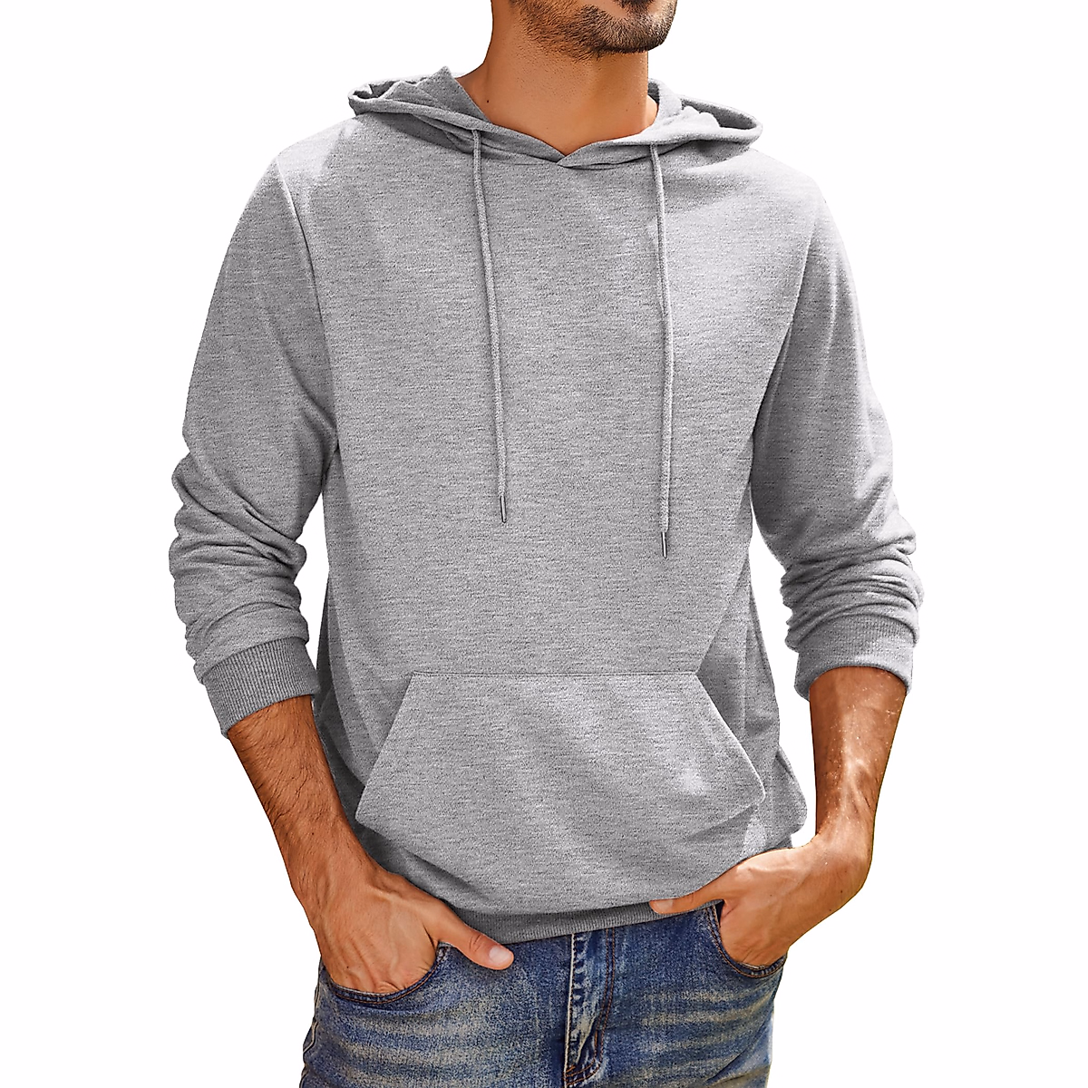 COOFANDY Men Casual Hooded Long Sleeve Sweatshirt Lightweight Pullover Hoodied