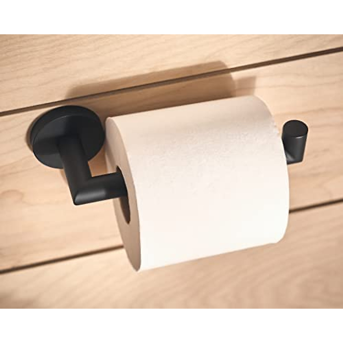 Moen Y5709BL Arlys Modern Single Post Toilet Paper Holder, Matte Black