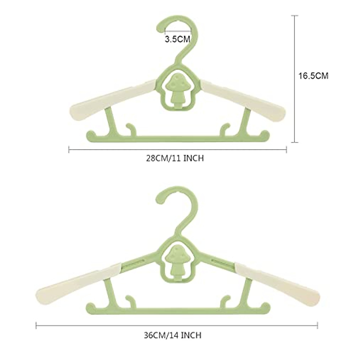 Bebamour Baby Nursery Closet Hangers Cute Baby Hangers for Girl Boy, 10pcs Toddler Kids Child Nursery Closet Hangers, Non-Slip and Extendable Laundry Infant Hangers for Newborn Clothes (Pink)