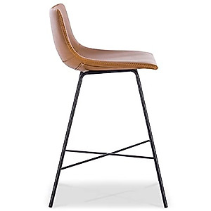 Poly and Bark Paxton 24” Counter Stool, Set of 3 Tan