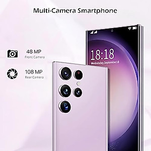 viqee S23U Cell Phone 5G Unlocked Phone,Smartphone with Tool Pen, Android 13.0 Cell Phone 6GB+256GB Full Netcom Support Dual SIM Dual Standby(Purple)