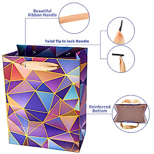 Gift Bags Medium Size Set, 5 Pack Assorted Small Bulk Birthday Gift Wrapping Bag with Tissue Paper for Men Women Girls Baby Bridal Shower Present Bag for Anniversary Party,10 Piece Set