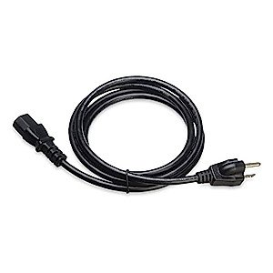 Amazon Basics Computer Monitor TV Replacement Power Cord, 5-Pack, 6', Black