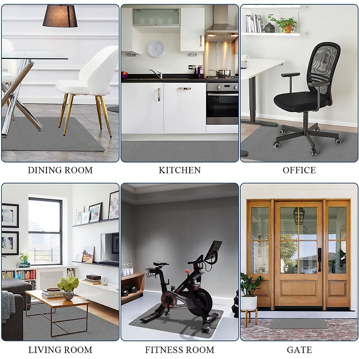 Arthome Office Chair Mat for Hard Floor,Computer Garming Rolling Chair Mat for Hardwood and Tile Floor,Anti-Slip Floor Protector Rug for Home Office 35''x55'' (Gray)