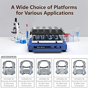4E's USA Orbital and Linear Shaker - Adjustable Speed 20-500 RPM Orbital Shaker, 7.5 kg Loading Capacity Laboratory Shaker Mixer with Both Orbital Linear Shaking Mode, Continuous and Timed Operations