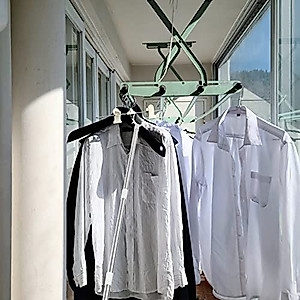 Cabilock Drying Rack Clothing Drying Rack Clothing Metal Clothesline Props Washing line Prop Floral Clothesline Prop Metal Clothes Prop Retractable Clothes Rods Outdoor Clothing Outdoor Clothing