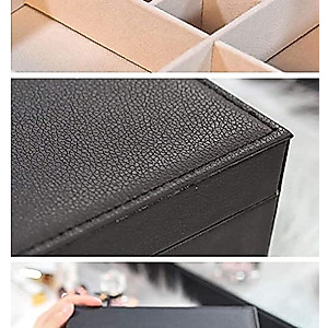 ZZYINH AN207 Exquisite Jewelry Box Women Leather Packaging Necklace Rings Bracelet Storage Organizer Display Gift Boxes Small Jewelry (Color : Black)