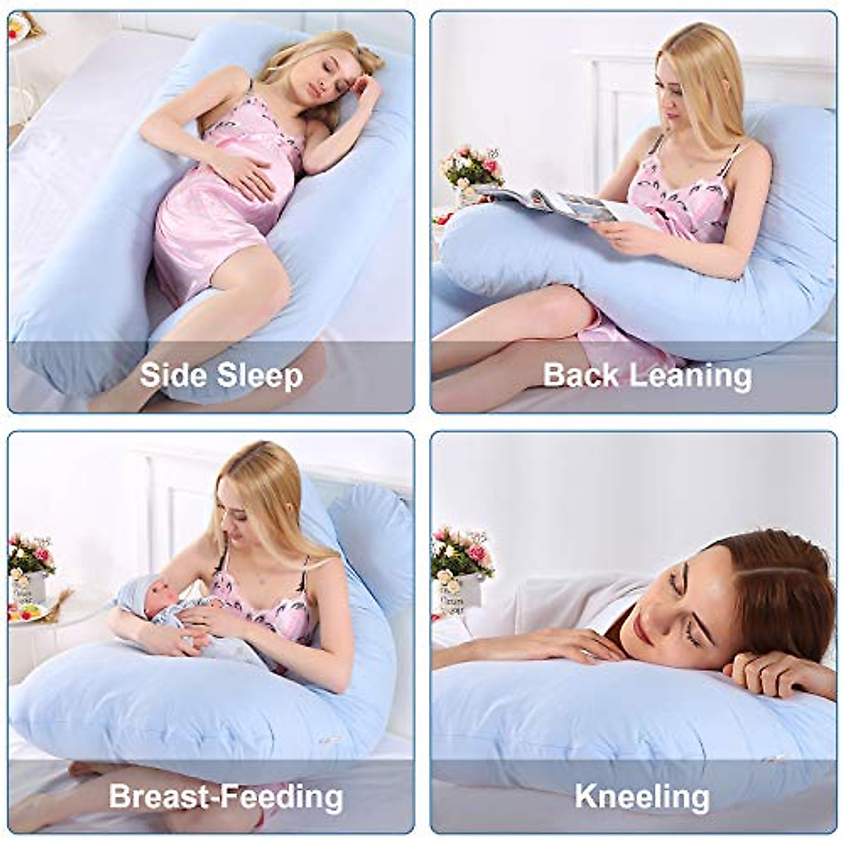 TREE.NB Pregnancy Pillow U Shape Full Body Maternity Pillow for Pregnant Women Sleeping Support Back, Neck, Leg, Foot, Side Sleeper 51''x28''x6''
