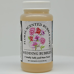 Atomic Bubbles: Bubble Love Floral Scented Bubbles - 6 Pack - 4oz Bottles, Flower Wedding Bubbles, Party Favors, Anniversaries, Romantic Occasions