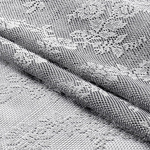 Urban Lotus Grey Lace Sheer Curtains 55 x 54 Inch Elegant Floral Rose Lace Embroidered Curtain Panels Airy Light Filtering Rod Pocket Window Treatment Sets for Garden Balcony, 1 Pair