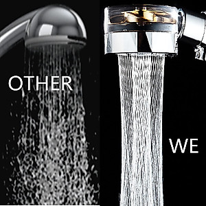 cdbz Handheld Turbocharged Pressure Propeller Driven Spinning Shower Head, 360 Rotation, ABS Material, Modern Style, 3 Settings