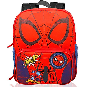 Fast Forward Spiderman Mini Backpack for Boys Set - Bundle with 11" Spiderman Backpack Plus Spidey and His Amazing Friends Stickers | Spiderman Backpack for Boys 4-6