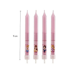Dekora - 346175 Princesses Set of 8 Pink Wax Stick Candles 8 x 8 x 12 cm