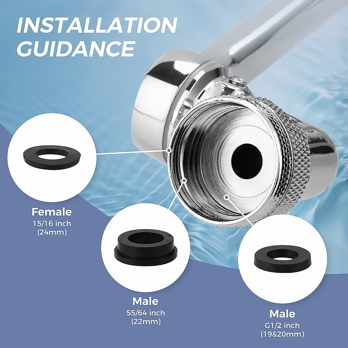 2Pcs Faucet Extender for Bathroom Sink with 2 Water Outlet Modes, Universal 1080° Rotating Robotic Arm Faucet Aerator, Brass Sink Faucet Attachment, for Kitchen & Bath Faucet Parts Replacement