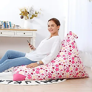 Aubliss Stuffed Animal Storage Bean Bag Chair Cover, 50"x 35" Extra Large Bean Bags for Kids & Adults, Beanbag Toy Storage for Boys Girls - Premium Cotton Canvas Bola