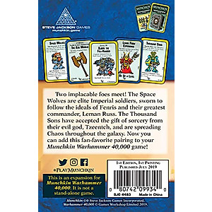 Steve Jackson Games Munchkin Warhammer 40,000: Savagery and Sorcery Card Game (Expansion) | 112 Cards | Family Game | Fantasy Adventure RPG | Ages 10+ | 3-6 Players | Avg Play Time 120 Min