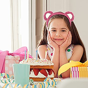 Wittocs Rose Red Bear Ears Headband Plush Bear Ear Headwears for Women Girls Makeup Headband Cute Fashion Fluffy Soft Face Washing Headbands New Year Christmas Valentines Day Hair Hoop