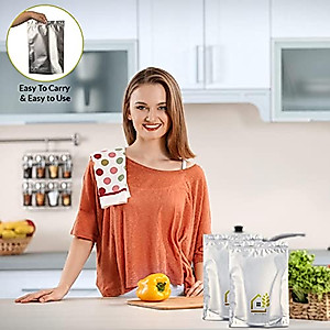 Stamora 1 Gallon Mylar Bags - 25 Pack Resealable Mylar Bags for Food Storage 1 Gallon with Stand Up Design | Extra 5 Mil Thick Mylar Bags with with Transparent Front Side | 10" X 14"