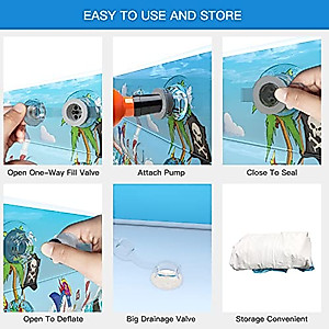 Inflatable Pool, Inflatable Pool for Kids and Adults, 120" X 72" X 22" Oversized Thickened Family Swimming Pool for Kids, Garden, Backyard, Summer Water Party, Contains Inflatable Basketball (Stand)