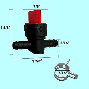 1/4" Inline Fuel Cut Off Valve Shut Off Valve Straight Gas Valve with Clamps