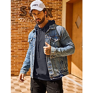 COOFANDY Men's Hooded Sweatshirts Long Sleeve Casual Pullover Hoodie Waffle Knit Sweatshirt with Pocket Dark Grey