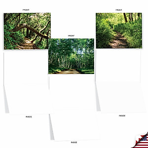 The Best Card Company - 20 Landscape Nature Note Cards Blank (4 x 5.12 Inch) (10 Designs, 2 Each) - Nature Trails AM6467OCB-B2x10