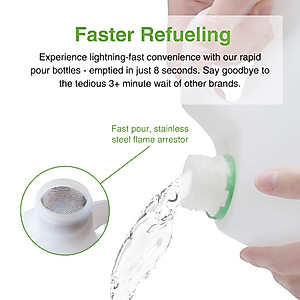 e-NRG Bio Ethanol Fuel for Fire Pit, Tabletop, Wall Fireplace (4-Pack) Best Flame, Longer Burn, Fast Pour, Smoke & Odor-Free, 3rd-Party Safety Tested, Made in USA - Bioethanol Alcohol (4 Quarts)