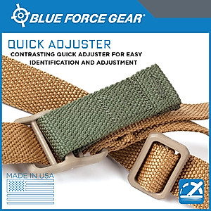 Blue Force Gear Vickers Push Button Sling | Adjusts for Carrying Positions | 2 Point Sling with QD Points | 36-62 inches (Black)