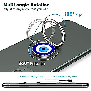 XIAJONS Cell Phone Ring Holder Stand,360 Degree Rotation Bracket Compatible with All Smartphones，for Man Woman Evil Eye Pattern（Blue）
