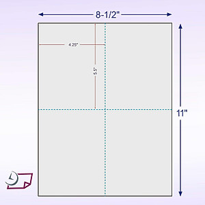 NextDayLabels - 8-1/2" x 11" Laser/Inkjet Postcards 4 Per Page, (4-1/4" x 5-1/2" Each Card | Gray, 1000 Cards)