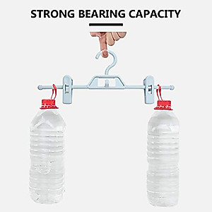 10Pcs Pants Storage Hanger Pants Hangers Plastic Skirt Hangers with Clips Space Saving Trouser Clips Hanger for Pants Skirts Clothes Slacks Clothes Drying Rack Blue Anti- Slip Hanger