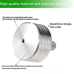 CHEETOP Stainless Steel Spinning Top, Precision Mini Desktop Gyroscope, Kill Time Reduce Stress ADHD Toys, Perfect Balance Gyro (Style 4) Silver