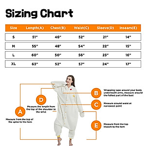 ressber Unisex Adult Onesie Pajamas Animal One Piece Halloween Costume Christmas Sleepwear Jumpsuit (White Chicken, Small)