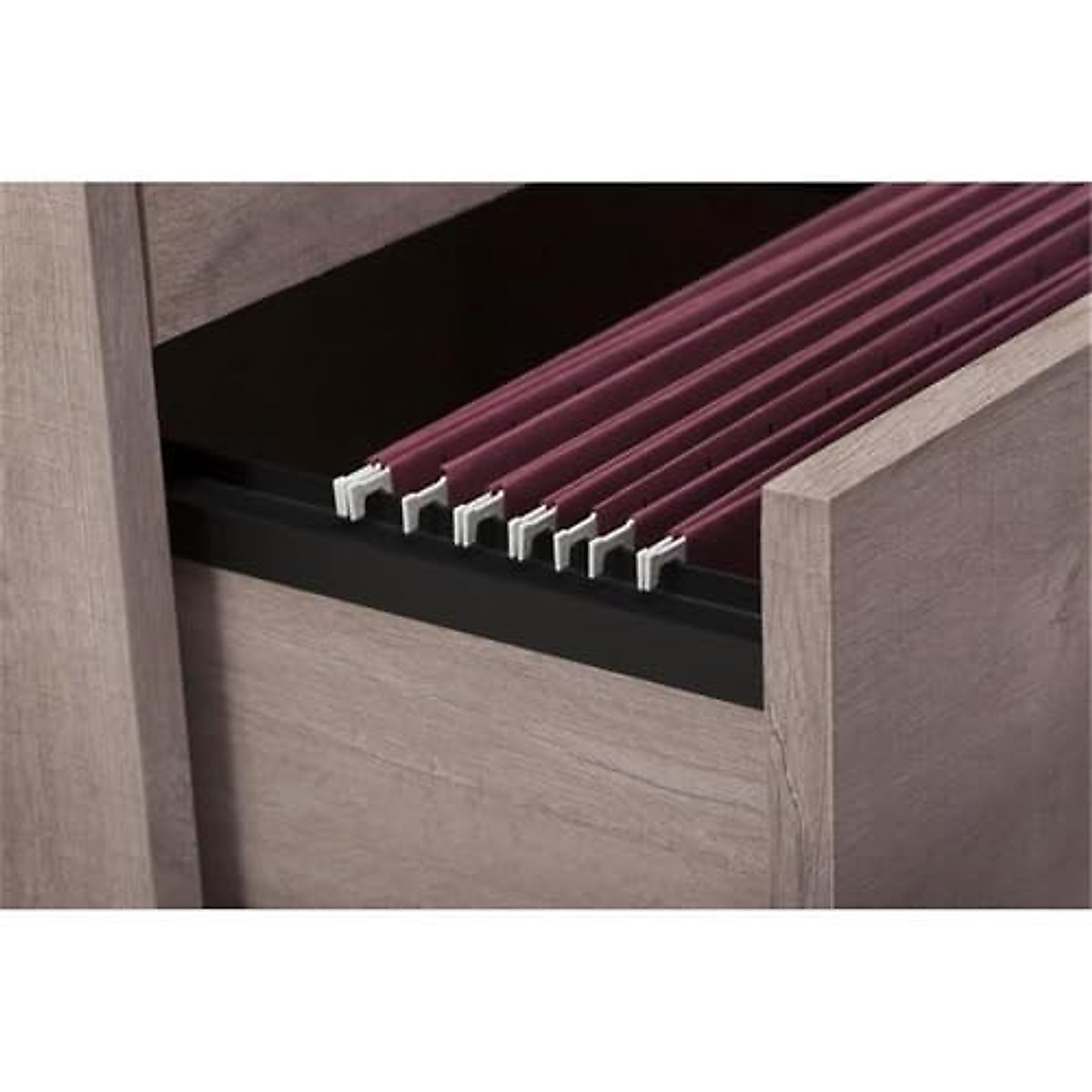 Bush Furniture Key West 54W Computer Desk with 2 Drawer Lateral File Cabinet and 5 Shelf Bookcase in Washed Gray