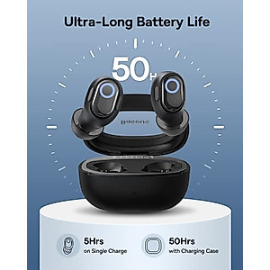 Baseus Wireless Earbuds, 50 Hrs Playback Bluetooth 5.3 Anti-Loss Bluetooth Headphones LED Power Display 60ms Low-Latency Fast-Charging in-Ear Earphone for iPhone and Android (Bowie WM02+)