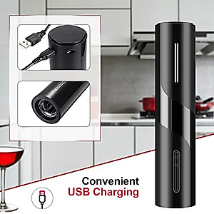 Electric Wine Opener Set ,Wine Bottle Opener Gifts for Home Kitchen,Wine Gifts for Wine Lovers, 5 in 1 Automatic Wine Bottle Opener with Foil Cutter Vacuum Stoppers Pourer