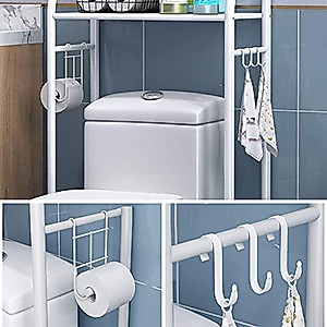 Cushion 3Tier Freestanding Bathroom Storage Cabinet, Over The Toilet Shelf Organizer, Adjustable Height Metal Rack, Bathroom Space Saver, Easy To Assembly Storage Shelves, For Bathroom, Kitchen(gold)