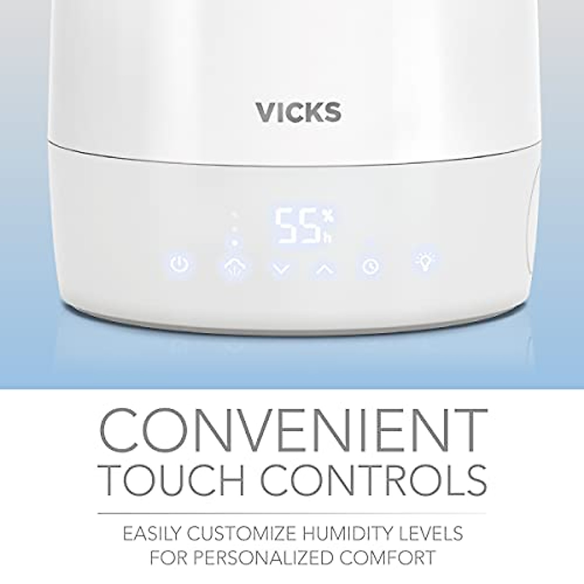 Vicks Embrace Cool Mist Top Fill Humidifier  (VUL900), White – Cool Mist Humidifier Top Fill for Bedroom or Office