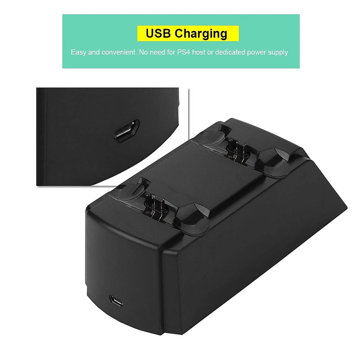 PS4 Controller Charger, 2 in 1 USB Charging Dock PS4 Charging Stand Fast Game Controller Charging Station PS4 Charger for PS4 Handle with LED Light [video game]
