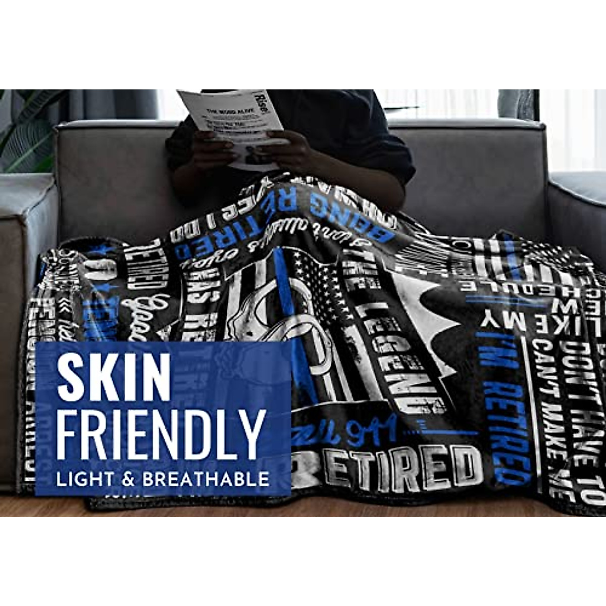 InnoBeta Police Officer Retirement Gifts, Funny Throw Blanket for Retired Police Officers Men, Law Enforcement, Correctional Officer, Cops 65" x 50"