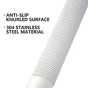 16 Inch Anti Slip Shower Grab Bar Oil Rubbed White, Munzong Bathroom Grab Bar, Knurled Bathroom Balance Bar,Safety Hand Rail Support Handicap Elderly Injury Senior Assist Bath Handle