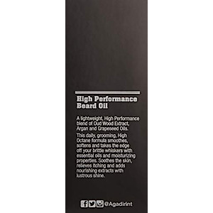 AGADIR Oud Wood Beard Oil, 1.5 Fl Oz
