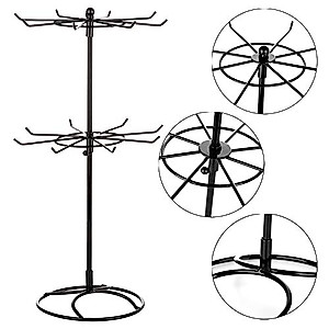 Firlar 2 Tier Rotating Jewelry Tower Jewelry Stand, Metal Rotating Jewelry Display Holder Jewelry Tree Stand Bracelet Rotation Holder Jewelry Display Rack Organizer for Necklace Bracelet Earring Ring