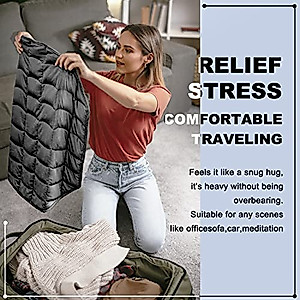 STARLENGET Weighted Blanket for Adult Travel Size, 7lbs Weighted Body Blanket, Crystal Velvet Weighted Lap Blanket Throw for Sleeping, Calming & Relaxing, Machine Washable (Black)