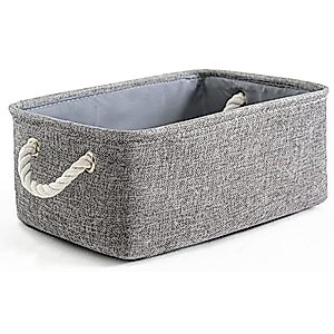TheWarmHome Storage Bins -Small Storage Baskets for Organizing Shelves, Fabric Storage Cubes Closet Organizer for Home Closet Shelf Nursery Baby Toy Laundry Organization, Grey Decorative Gift Basket