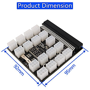 ATX 17x 6Pin Power Supply Breakout Board Adapter Converter 12V for Ethereum BTC Mining,Upgrade Version
