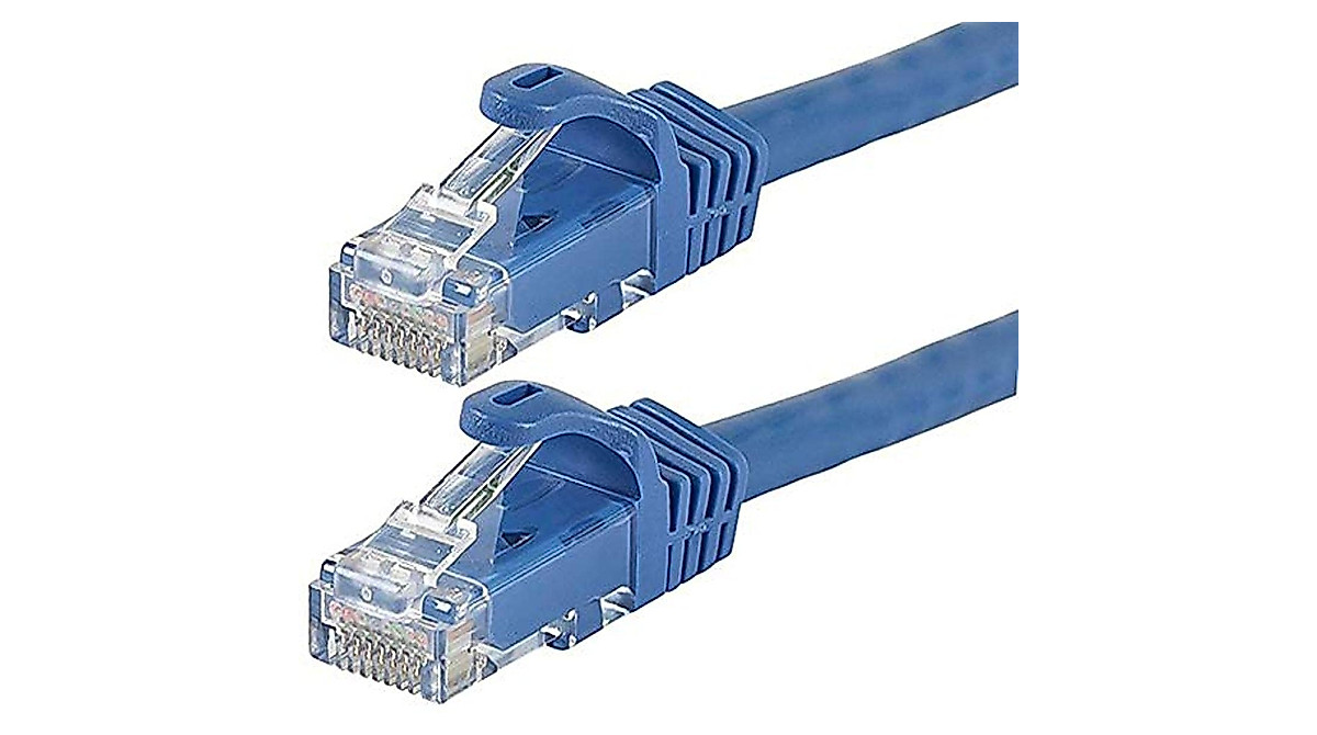 Monoprice Cat6 6in Blue 12-Pk Patch Cable UTP 24AWG 550MHz Pure Bare ...