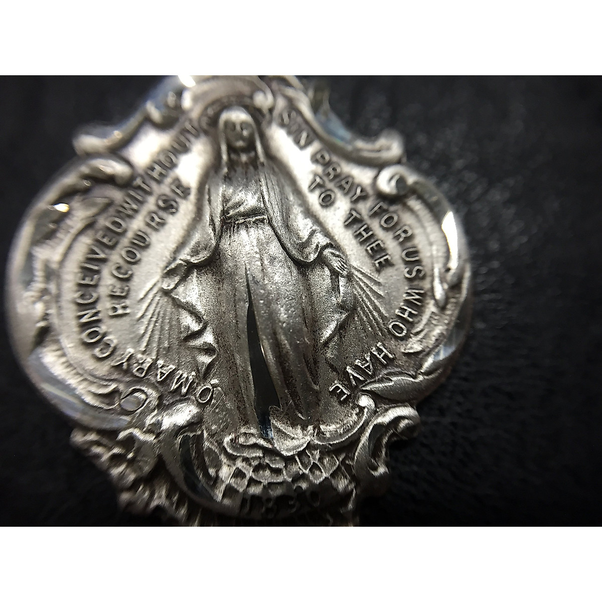 Heartland Store Hail Mary Prayer Sterling Silver Pendant + 24 Inch 2.4mm Endless Rhodium Plated Chain