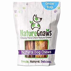 Nature Gnaws Variety Pack of Dog Chews and Bully Sticks - Long Lasting Gnaw Treats Bag for Puppies and Active Dogs - Natural and Rawhide Free Bones