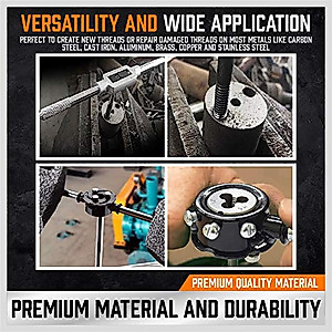 HORUSDY 60-Piece Master Tap and Die Set | SAE Inch and Metric Sizes | for Coarse and Fine Threads Tools